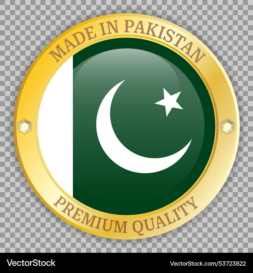 Made in pakistan gold badge Royalty Free Vector Image