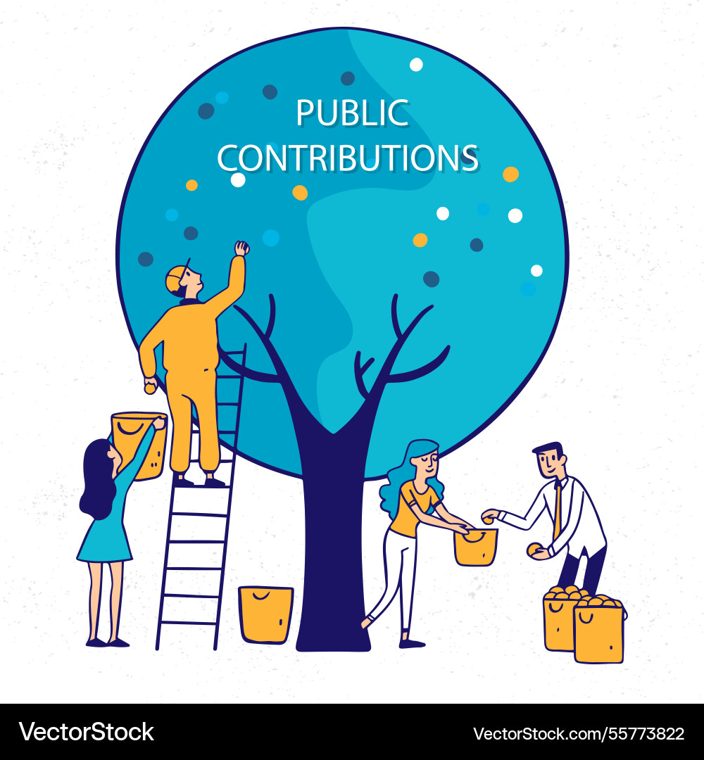 Public contributions concept Royalty Free Vector Image