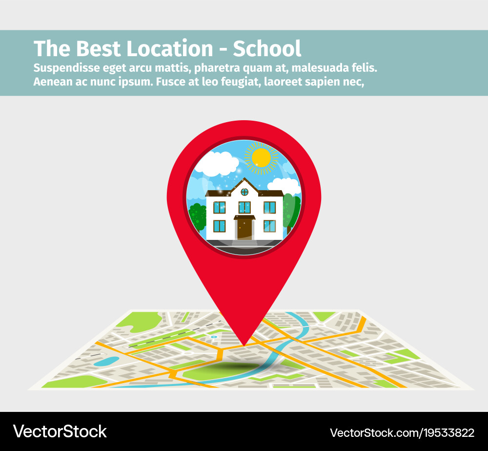 School Location Map Royalty Free Vector Image - VectorStock