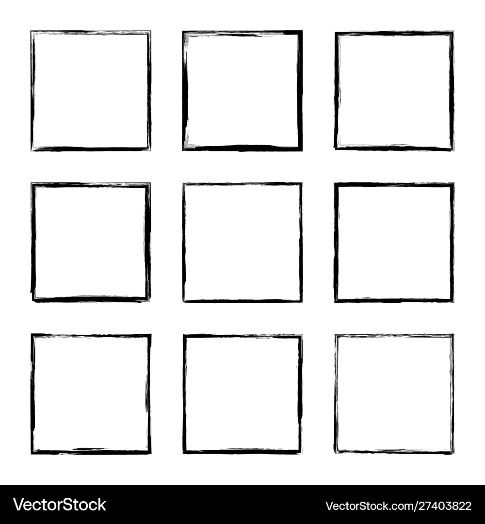 Set hand drawn rectangle frame Royalty Free Vector Image