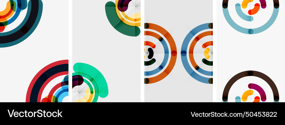 Set of line design circle posters Royalty Free Vector Image