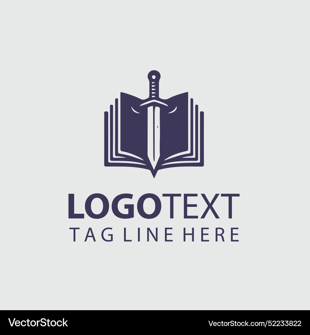 Sword book logo Royalty Free Vector Image - VectorStock