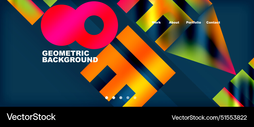 Various colorful geometric shapes abstract web Vector Image