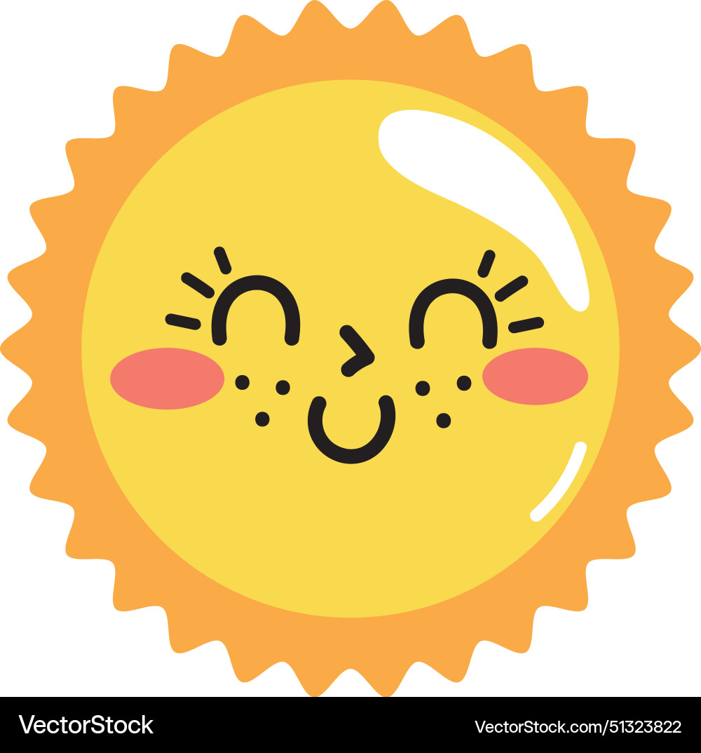 Yellow day funny sun Royalty Free Vector Image