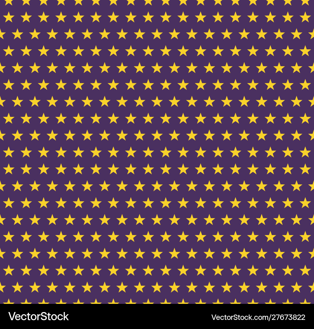 Yellow stars pattern on purple background Vector Image