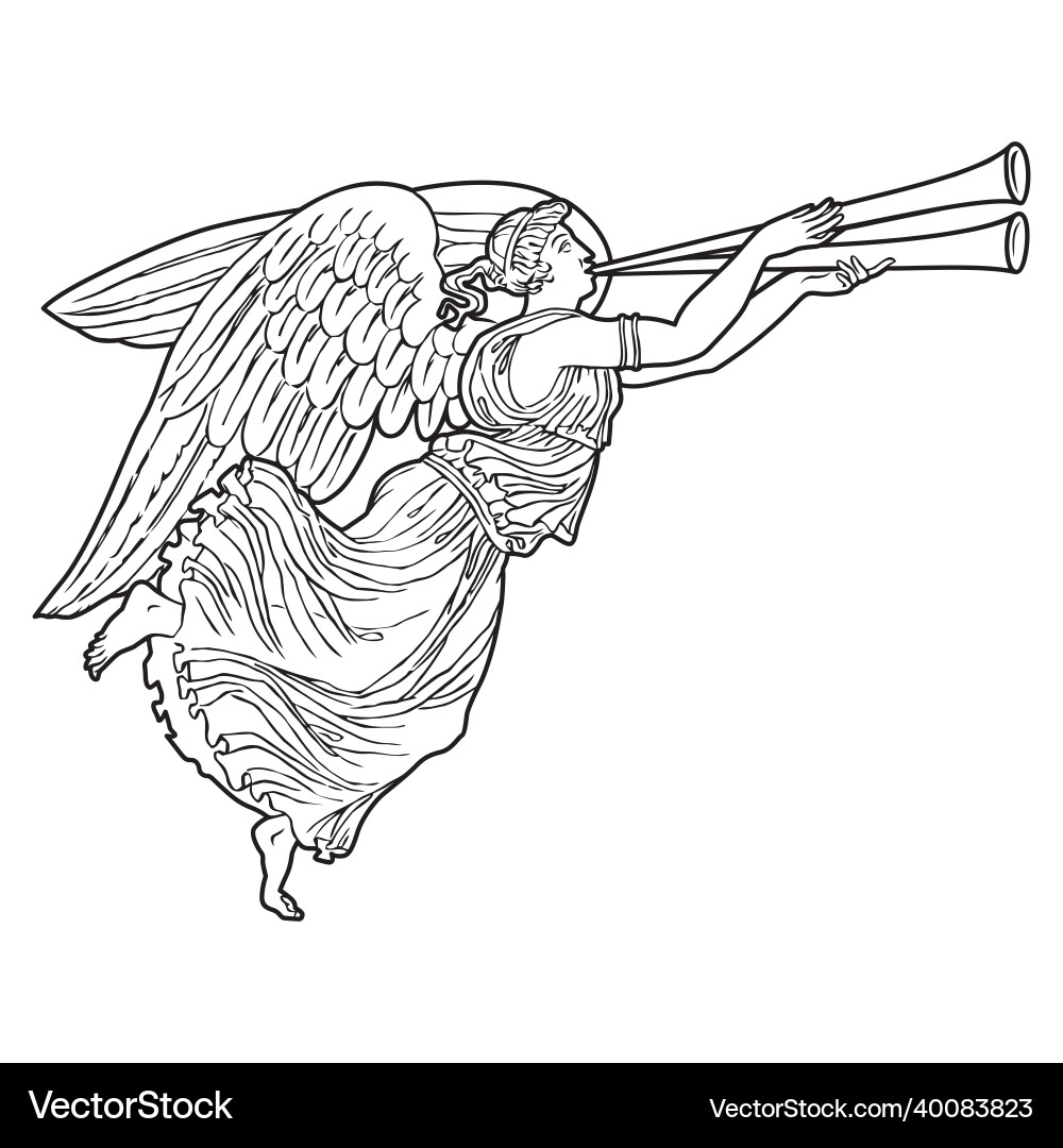 Ancient greek winged goddess Royalty Free Vector Image