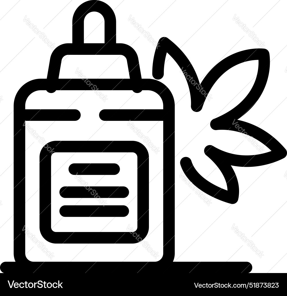 Cannabis essential oil bottle with dropper Vector Image