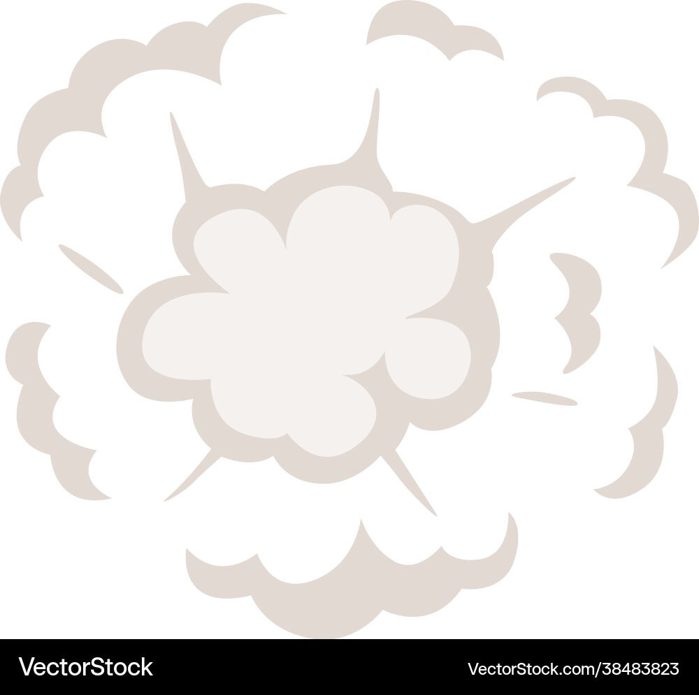 Cartoon explosion steam clouds puff mist fog Vector Image