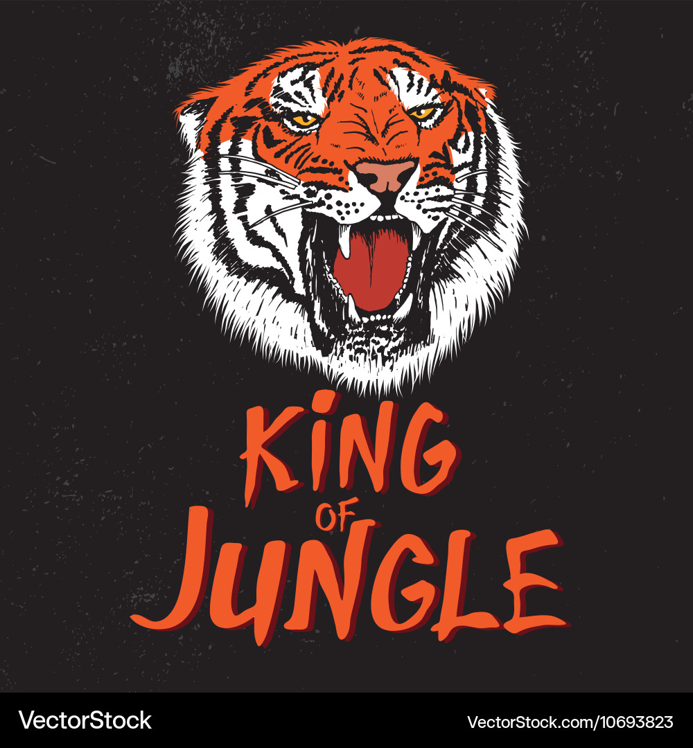Color label with tiger head Royalty Free Vector Image
