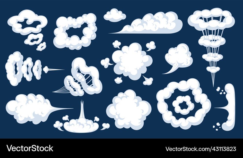 Comic cartoon smoke or cloud speed motion Vector Image