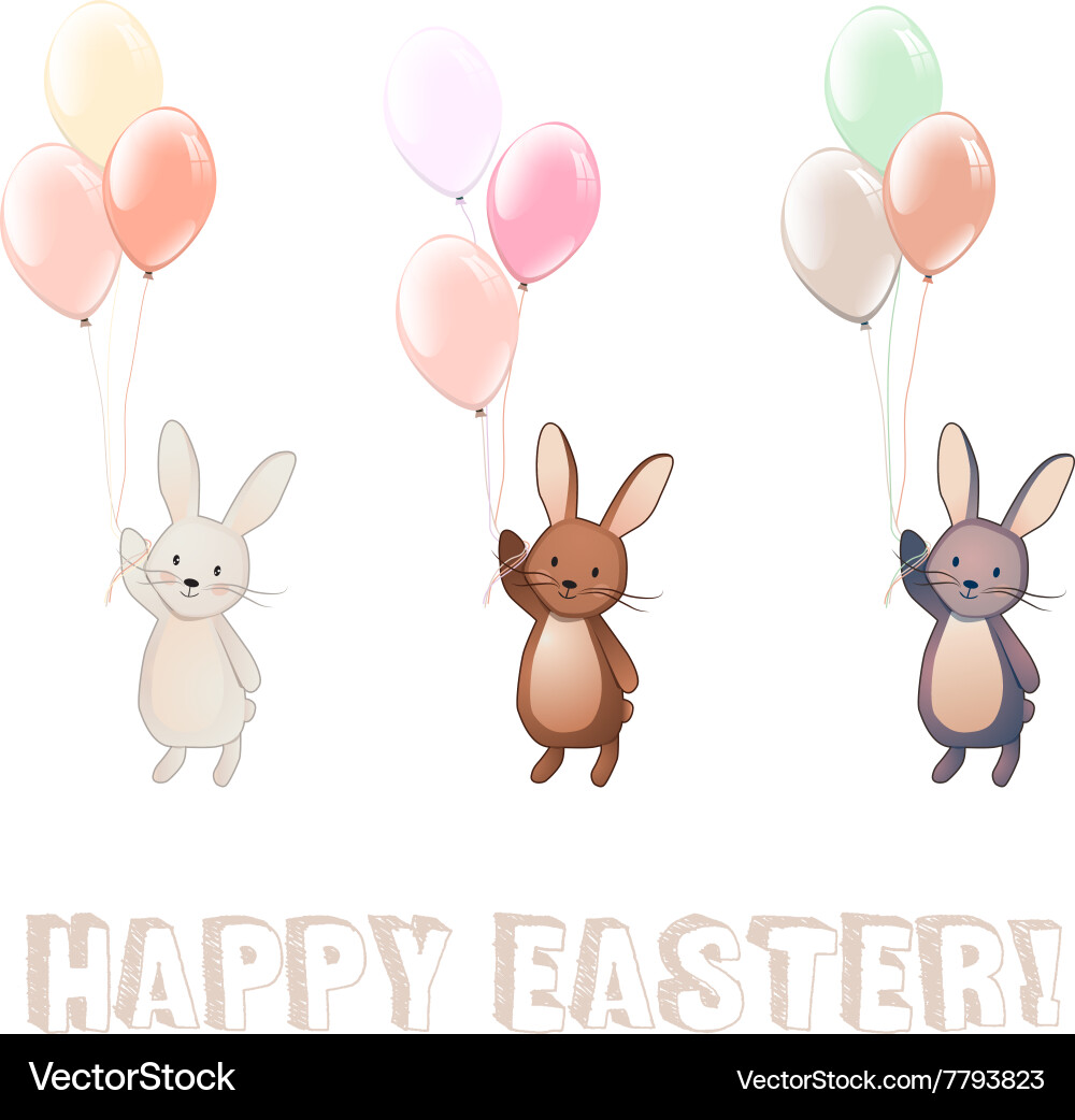 Cute bunny set Royalty Free Vector Image - VectorStock