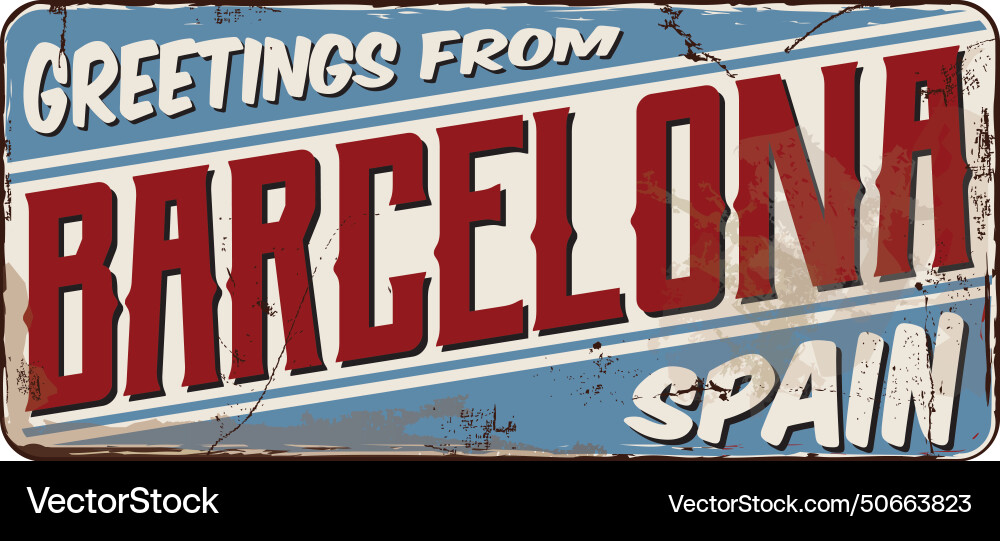 Greetings from barcelona Royalty Free Vector Image