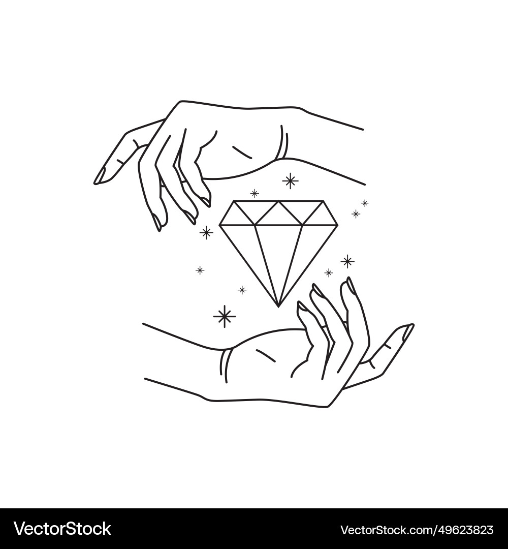 Hand Diamant Logo Design Bild Lizenzfreies Vektorbild