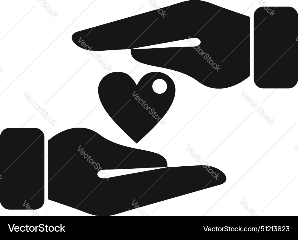 Hands care heart icon simple love support Vector Image