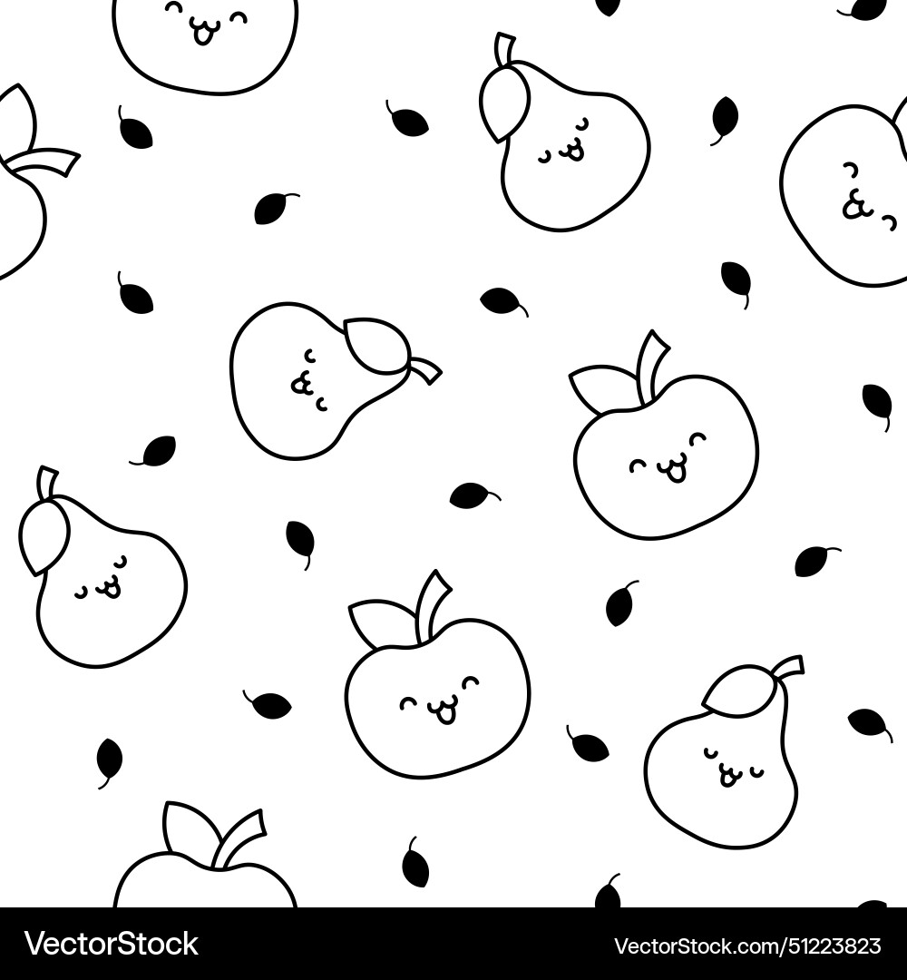 Kawaii cartoon farm characters seamless pattern Vector Image