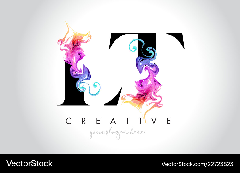 Lt vibrant creative leter logo design Royalty Free Vector