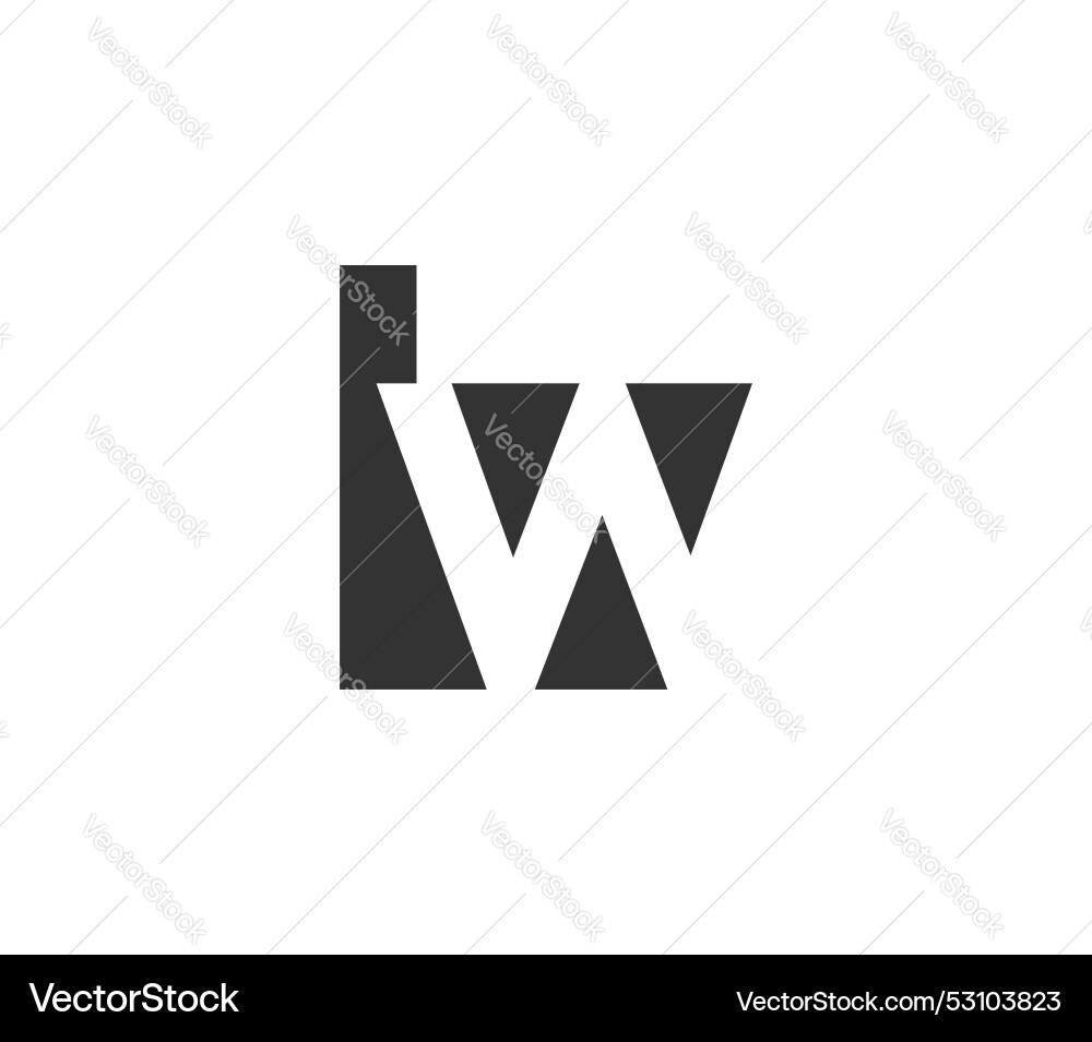 Lw creative geometric initial based modern Vector Image