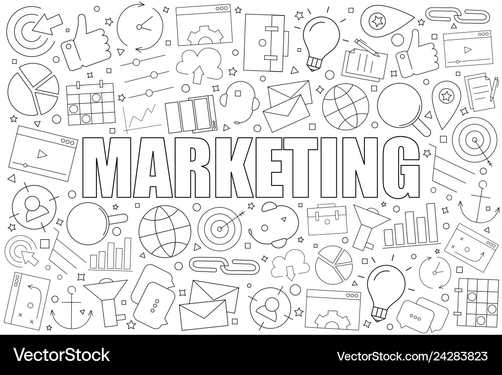 Marketing background from line icon – Free Vector | VectorStock