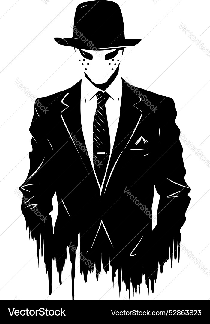 Nightmarish nemesis killer emblem sinister shadow Vector Image