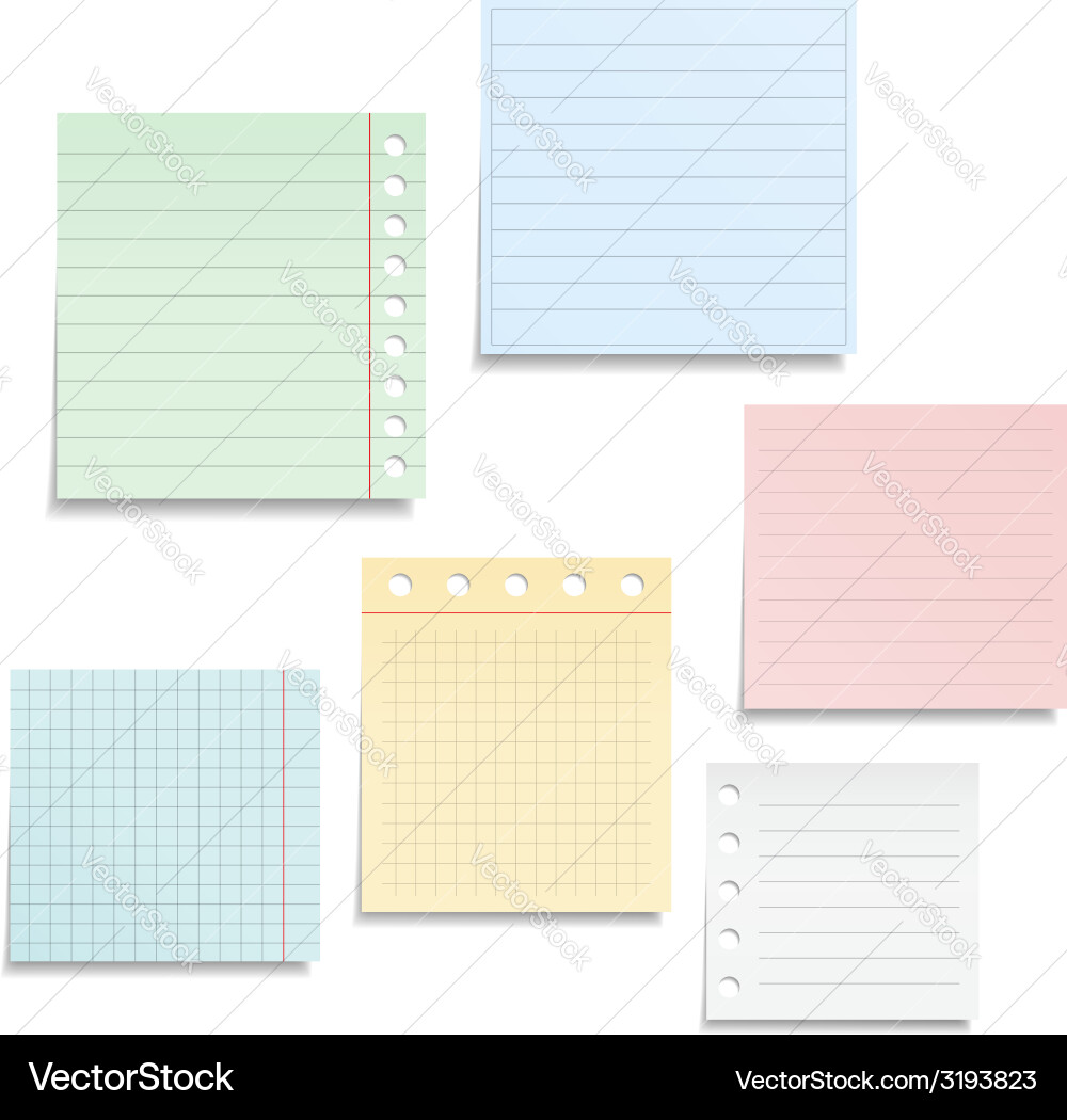 Notebook paper Royalty Free Vector Image - VectorStock