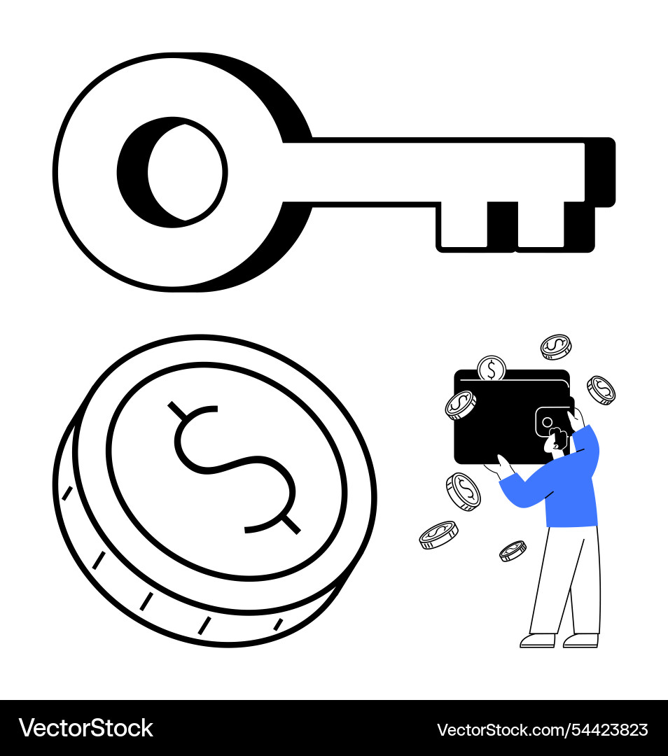 Unlocking financial growth with key components Vector Image