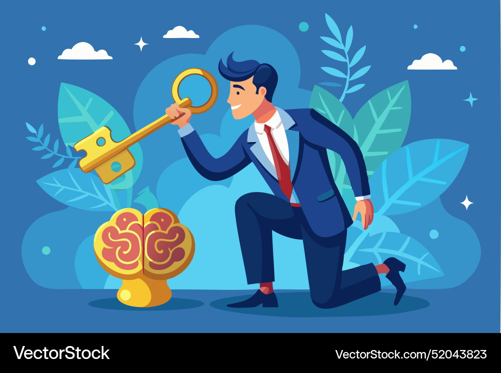 Unlocking mental potential Royalty Free Vector Image