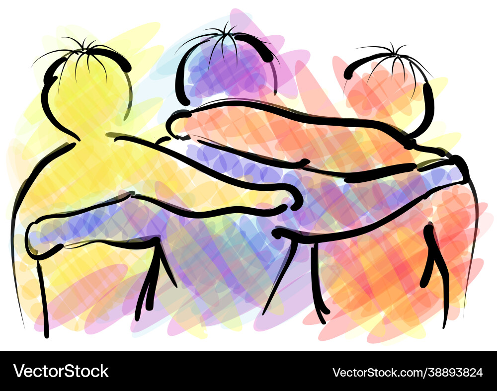 Connected Hands Symbol Royalty Free Vector Image