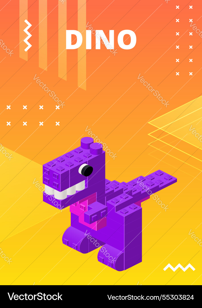 Dino poster for print and design Royalty Free Vector Image