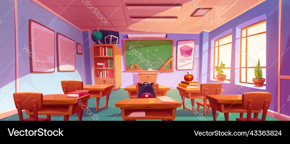 Geometry classroom interior school class room Vector Image