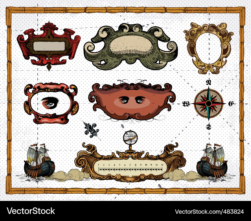 Heraldry borders Royalty Free Vector Image - VectorStock