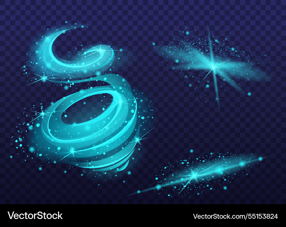 Magical air vortex swirls set Royalty Free Vector Image