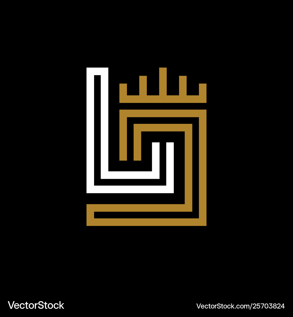 Monogram design initials lj Royalty Free Vector Image