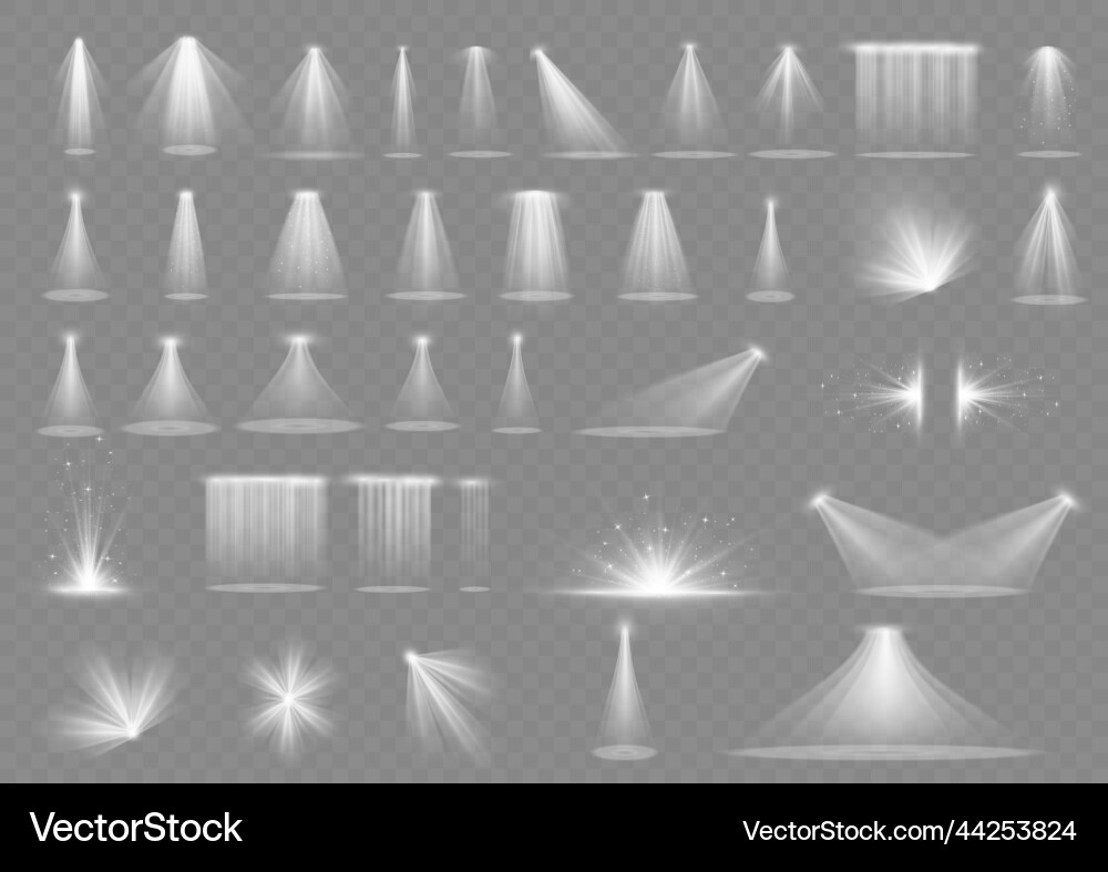 Spark spotlight white light effect glowing ray Vector Image