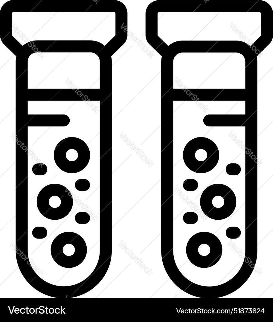 Two test tubes containing red blood cells Vector Image