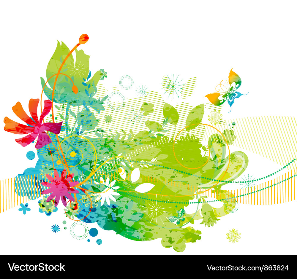 Watercolor Floral Splash Royalty Free Vector Image