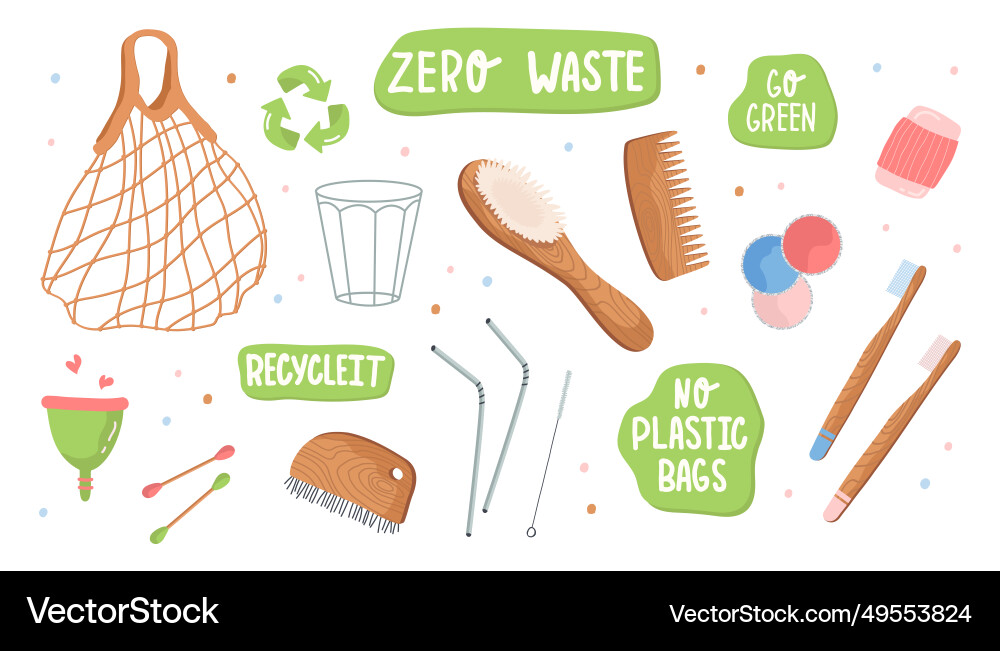 Zero waste collection Royalty Free Vector Image