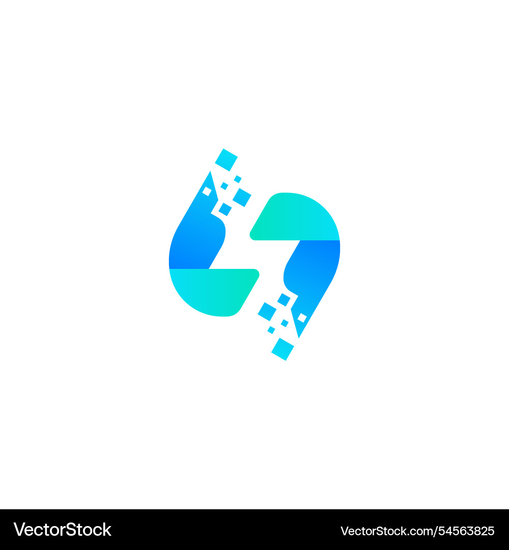 Abstract technology logo design Royalty Free Vector Image