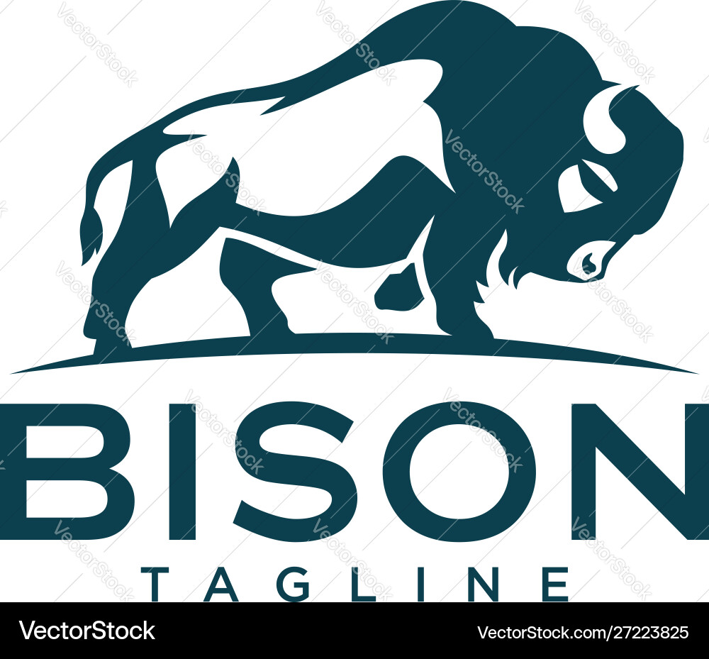 Bison logo templates Royalty Free Vector Image