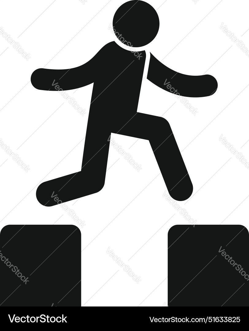 Businessman jumping from block to overcoming Vector Image
