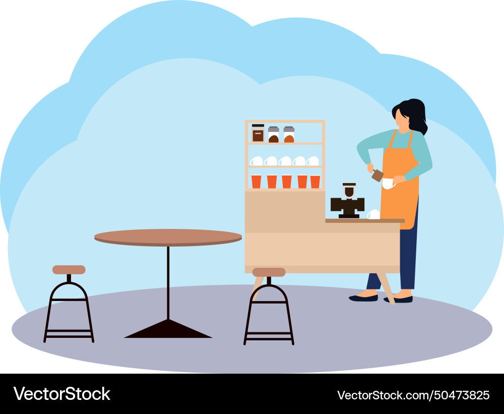 Cafe flat design Royalty Free Vector Image - VectorStock