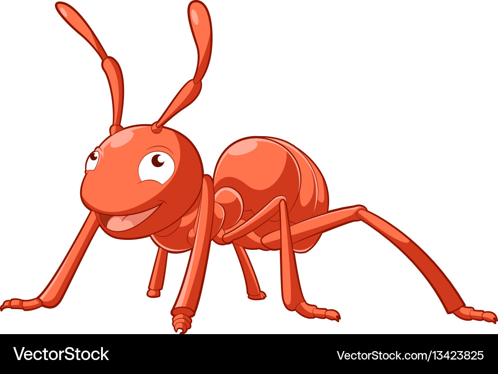 Cartoon smiling ant Royalty Free Vector Image - VectorStock