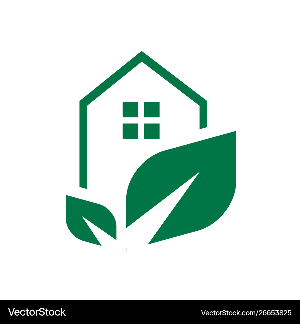Eco friendly green building logo Royalty Free Vector Image