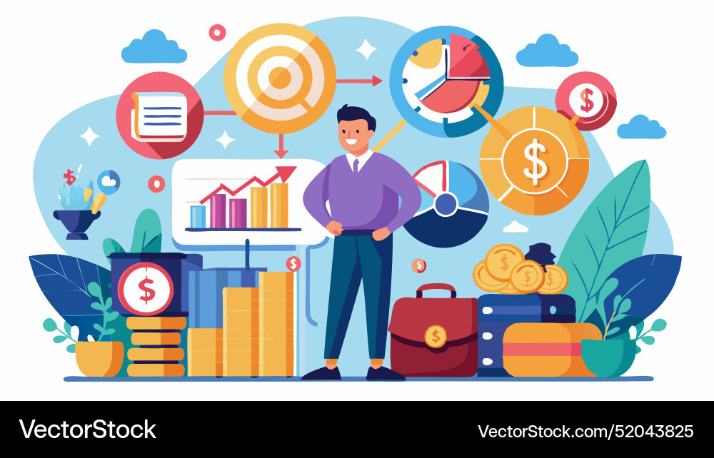 Financial planning for retirement and freedom Vector Image