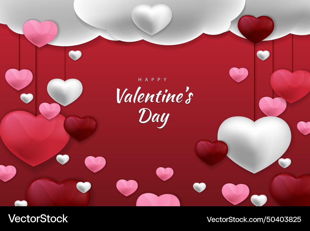 Happy valentines day background hearts Royalty Free Vector