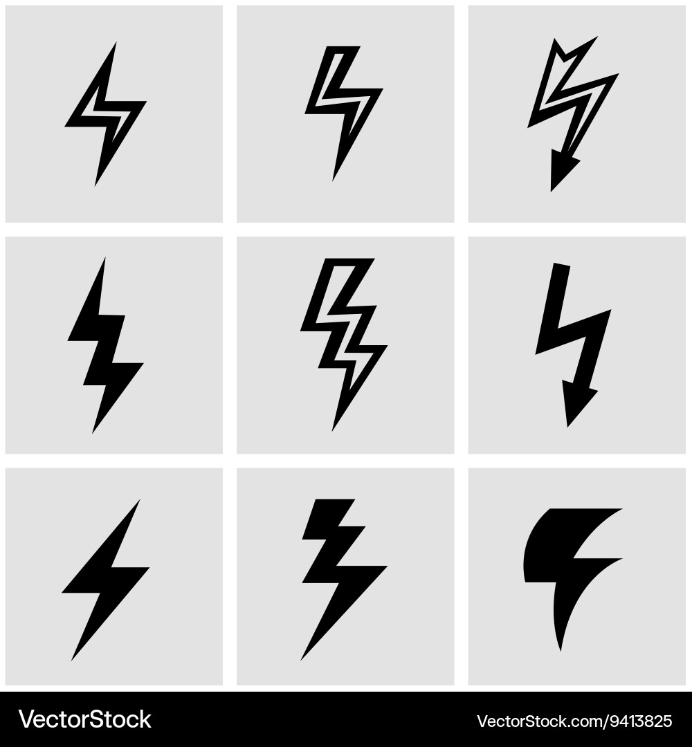 Lightning Icon Set Royalty Free Vector Image - VectorStock
