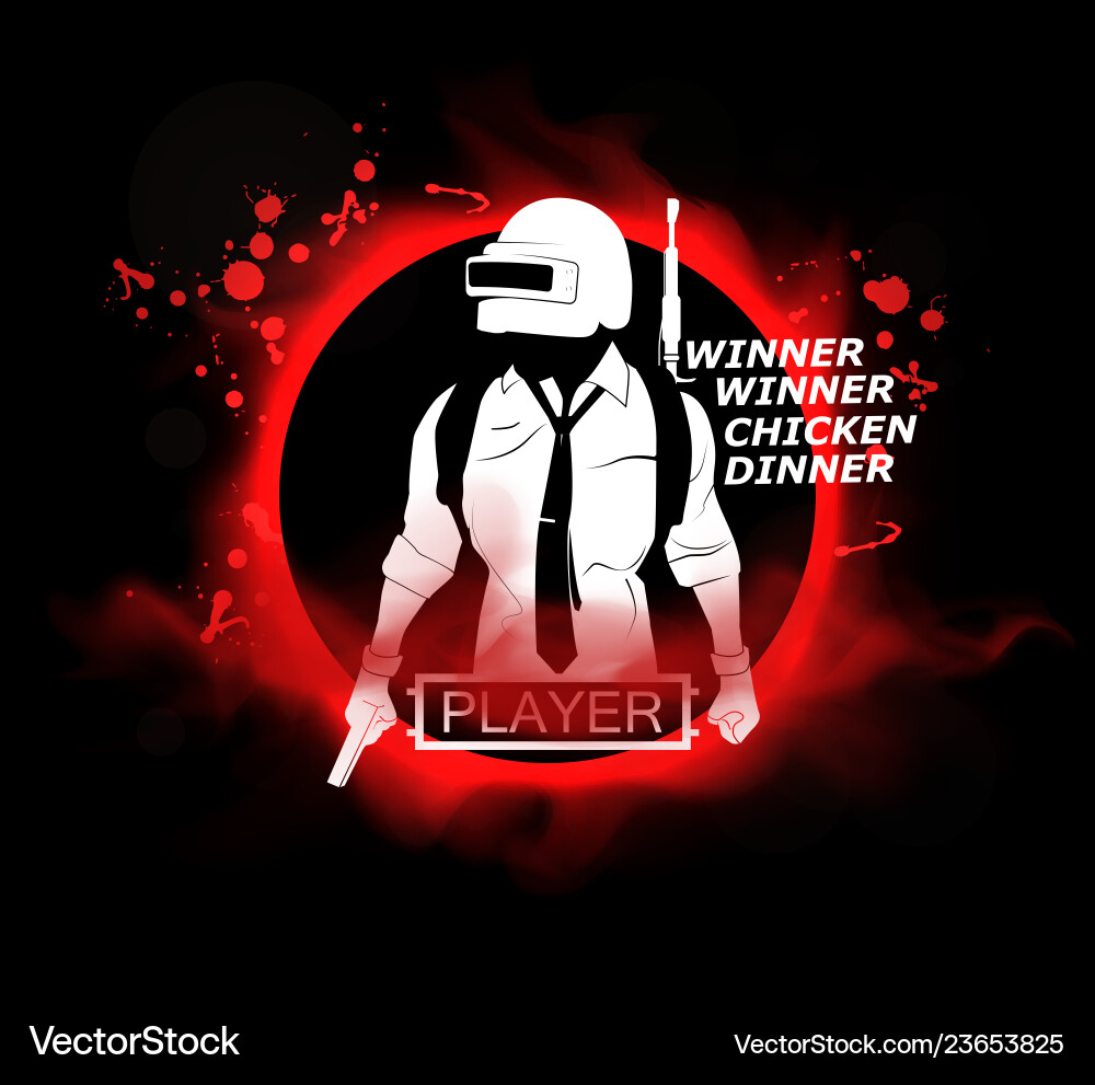 Poster and phrase from the game pubg Royalty Free Vector