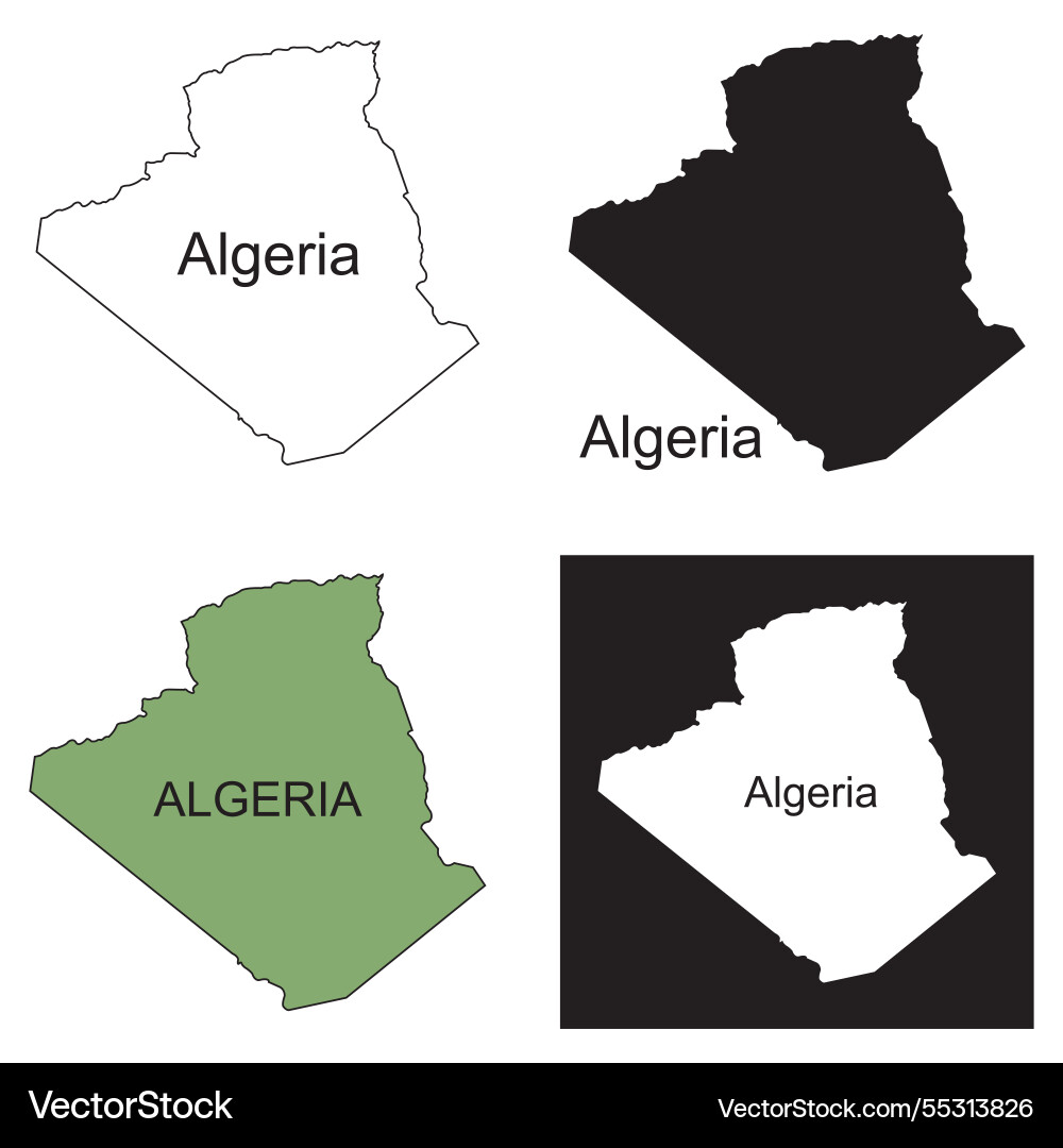 Algeria country map Royalty Free Vector Image - VectorStock
