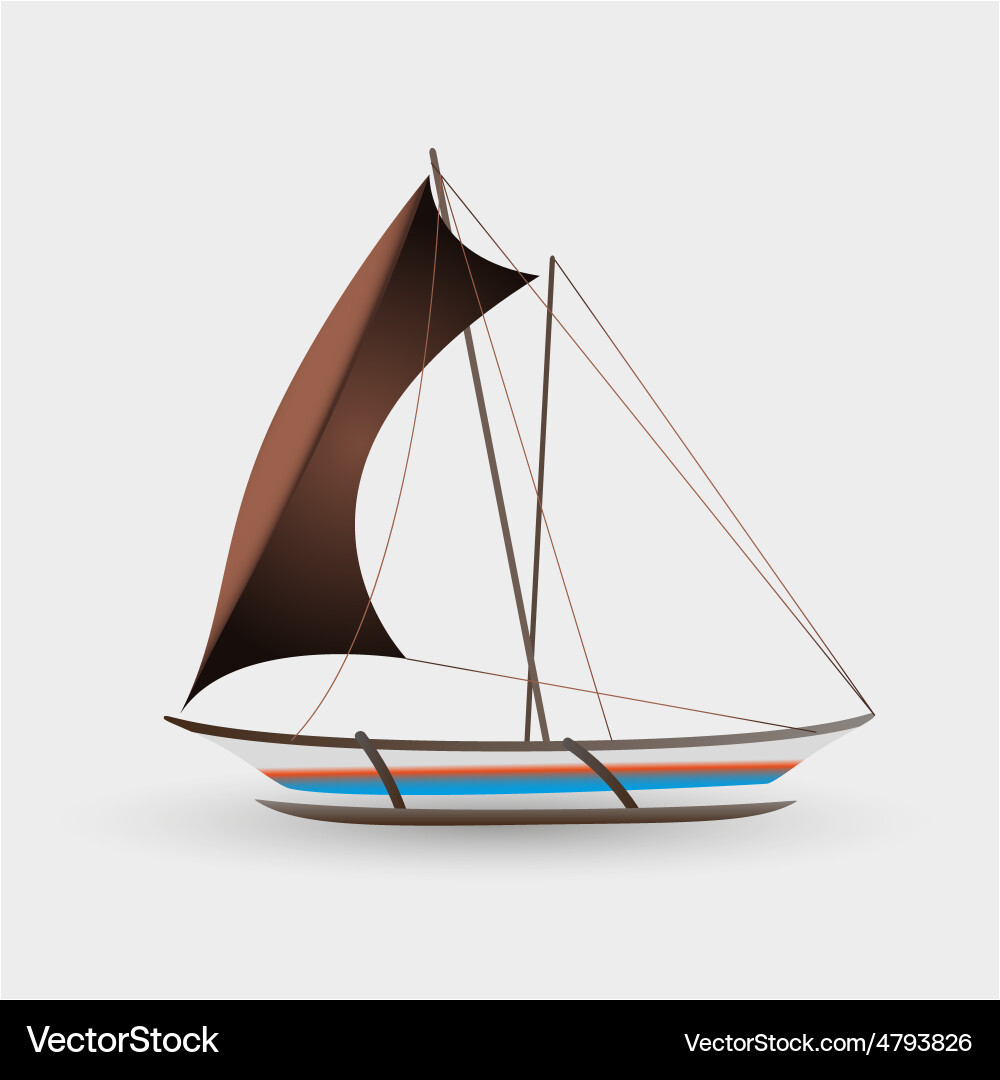 Colorful Sailing Catamaran Royalty Free Vector Image