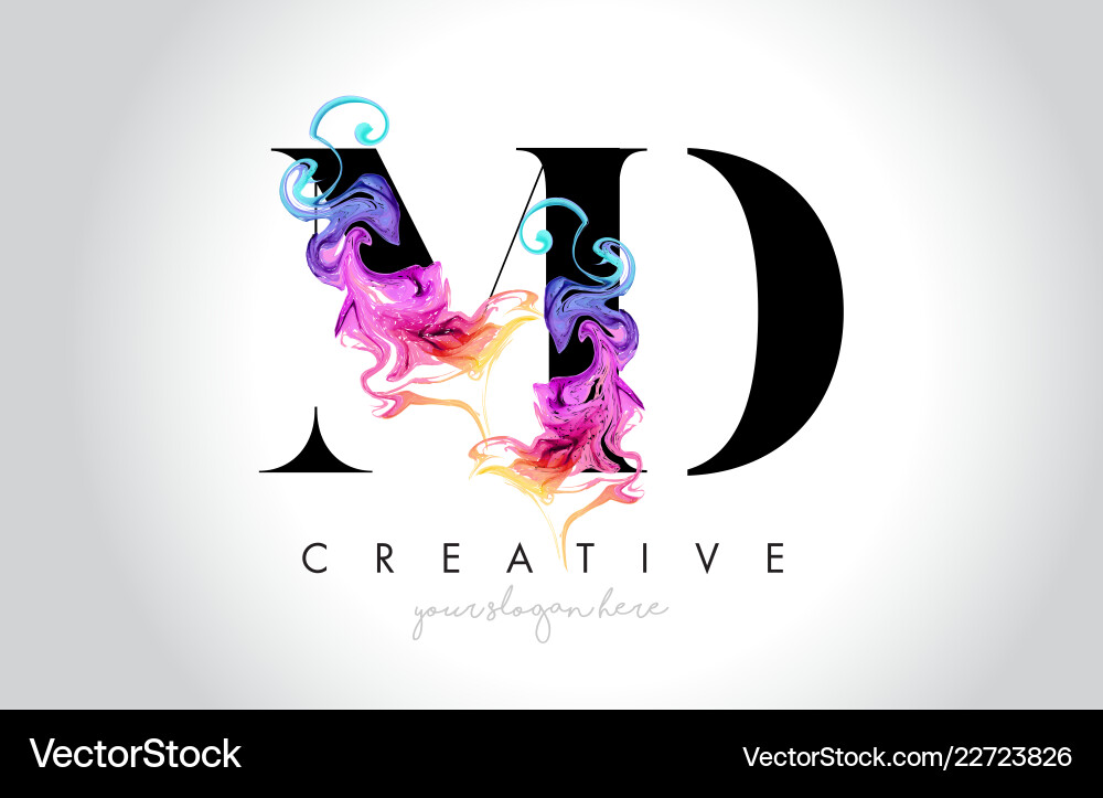 Md vibrant creative leter logo design Royalty Free Vector