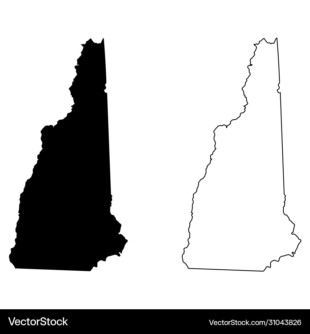 New hampshire nh state map usa Royalty Free Vector Image